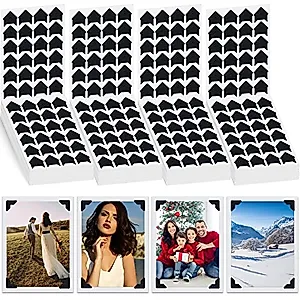 1200 Pcs Photo Corners Self Adhesive Black Photo Corners for Scrapbooking and Stamping Supplies DIY Scrapbook Stickers Album Diary Personal Journal Diary Organizer Christmas Memory Book Picture Corner