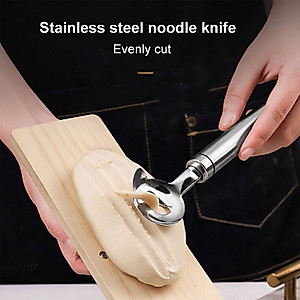 Fdit Kitchen Noodle Knife, Noodle Knife Sturdy Slotted Design Small for Kitchen for Home for Chopping Vegetables for Cutting Dough(Left hand)