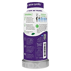 Herbal Clean QCarbo16 Detox Cleanse, Premium Same-Day Detox, Grape Flavor, 16 Fl Oz