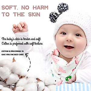 Setaria Viridis Baby Drool Bibs- 10 Pack Baby Bandana Bibs for Drooling and Teething 100% Cotton Bibs Soft and Absorbent for Newborn Baby (Girl)