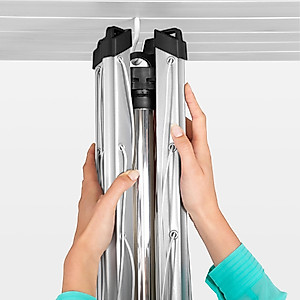 Brabantia Topspinner Rotary Dryer Clothesline with Ground Spike, 131 Feet, Silver
