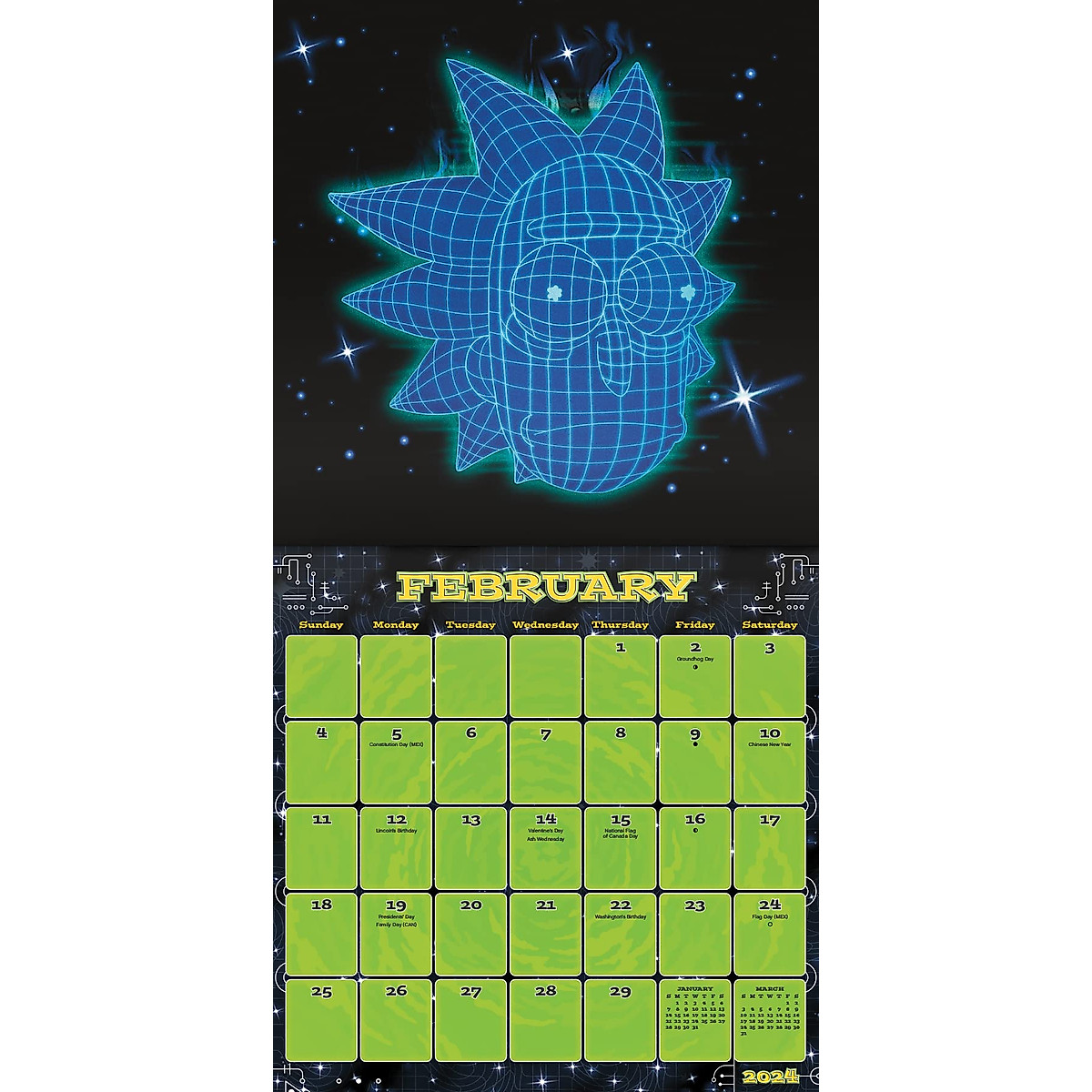 2024 Cartoon Network Rick and Morty Wall Calendar