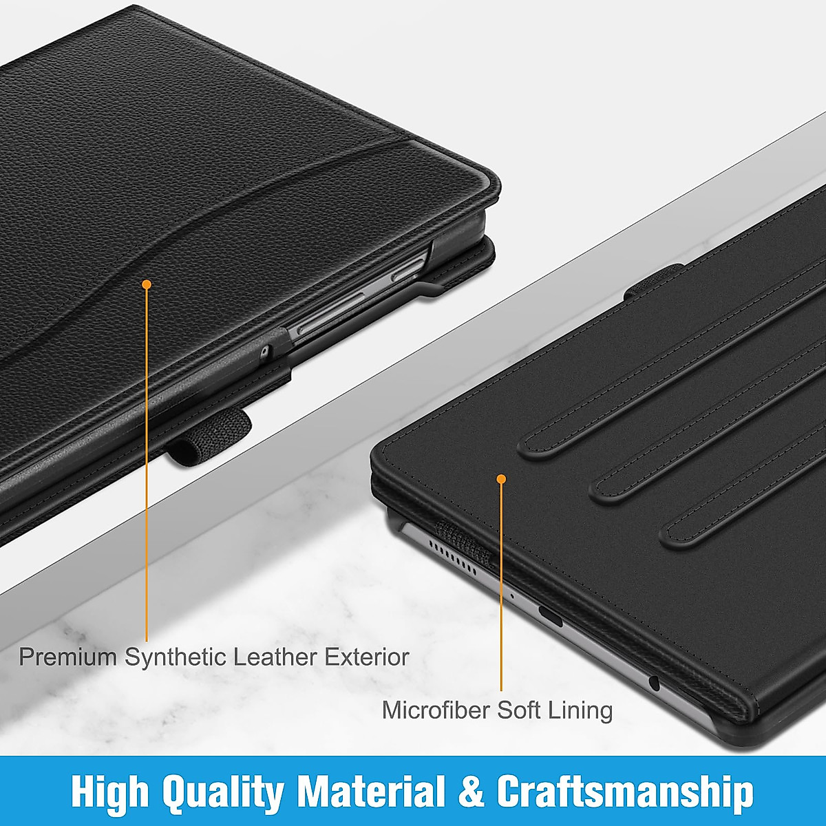 Fintie Case for Samsung Galaxy Tab A7 Lite 8.7 Inch 2021 Model (SM-T220/T225/T227), Multi-Angle Viewing Smart Stand Back Cover with Pocket, Black