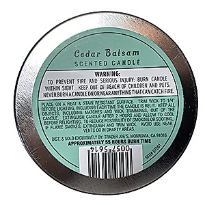 Trader Joe's Cedar Balsam Scented Candle, 5.7 oz (Pack of 2)