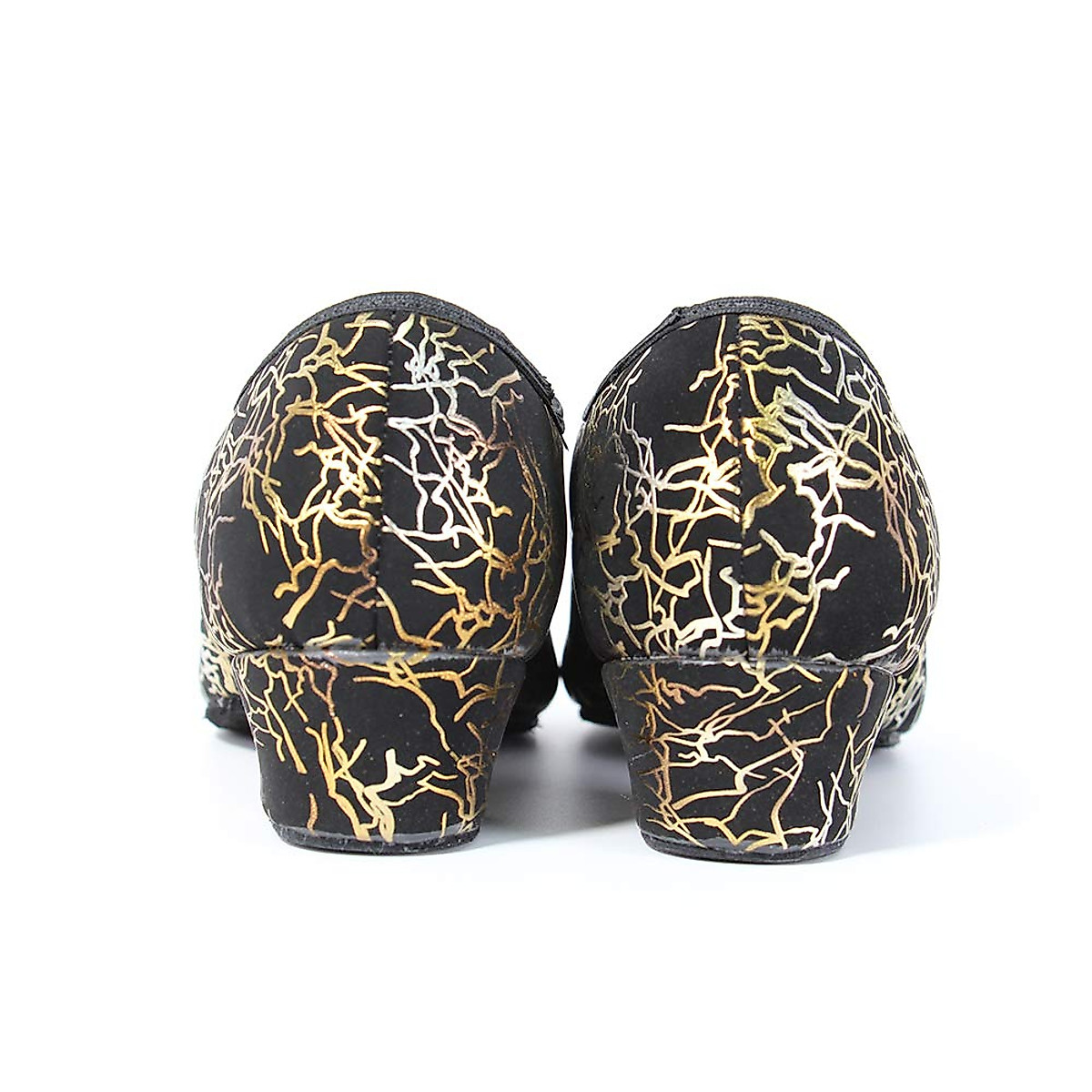 VCIXXVCE Women's lace-up Latin Dance Shoes Ballroom Modern Jazz Dance Practice Performance Shoes with Closed Toes Low Heel 1.18inch,Gold,Model NJB, 10 B(M) US