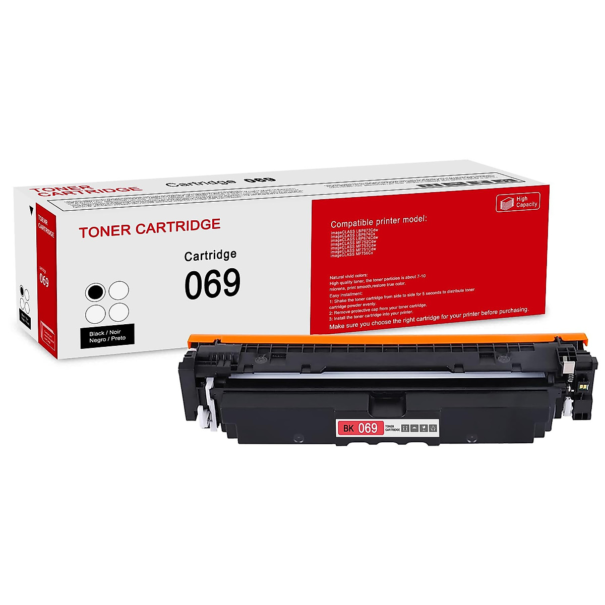 1 Pack 069 5094C001 Black Toner Cartridge 069 5094C001 Compatible 5094C001 Replacement for Canon imageCLASS LBP673Cdw LBP674Cx LBP674Cdw MF752Cdw MF753Cdw MF751Cdw MF756Cx Printer