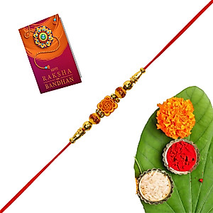 Rakhi for Brother,Rakhi,Rakhi bracelet for Brother,Designer Rakhi,Raksha bandhan Rakhi,Rudraksha Rakhi,Indian Rakhi,Rakhi Gift,Rakhi Set,Rakhi Mela 349, One Size, Nylon