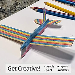 S&S Worldwide Balsa-Wood Top Gun Glider Model Planes. Assemble Planes and Decorate with Paints or Markers. Perfect for Field Days, Summer Camps, STEM Activities and Birthdays, Beige (Pack of 36)