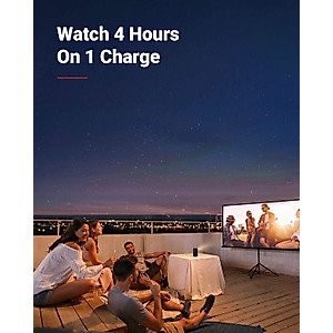 Anker NEBULA Capsule Max, Pint-Sized Wi-Fi Mini Projector with Anker Nebula Projector Lightweight and Adjustable 3-ft Floor Stand