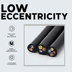 BEST CONNECTIONS 5 Way Trailer Wire – Heavy Duty 14 Gauge 5 Conductor Insulated Cable – Durable, Weatherproof, Color-Coded 5 Way Trailer Wiring Extension for RV Trailer and Automotive (50 Feet)