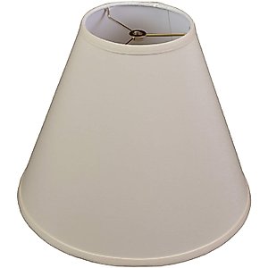 FenchelShades.com 6" Top Diameter x 14" Bottom Diameter x 12" Slant Height Fabric Barrel Lampshade Spider Attachment (Linen Ivory)