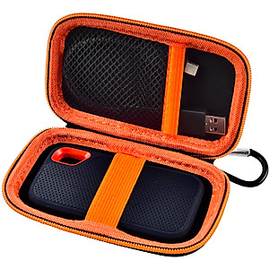 Case Compatible with SanDisk 1TB 2TB 500GB Extreme Portable SSD, Fits for SanDisk PRO External Solid State Drive, Hard Drive Storage Holder for SDSSDE61/ SDSSDE60/ SDSSDE81 (Box Only)(Orange)