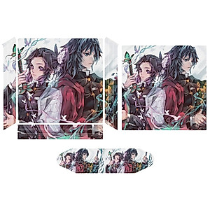 Anime boy girl Kochou Shinobu PS4pro controller and console skin sticker protective cover wireless/wired gamepad controller Full body skin Body Vinyl Sticker Decal Cover Skin