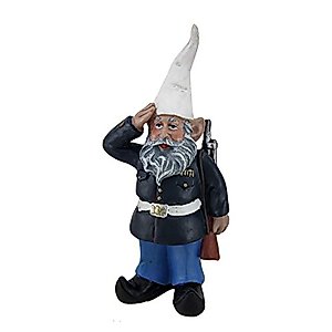 8 inch Dress Blues Bill Saluting U.S. Marine Military Garden and Shelf Gnome Statue Patriotic Decor