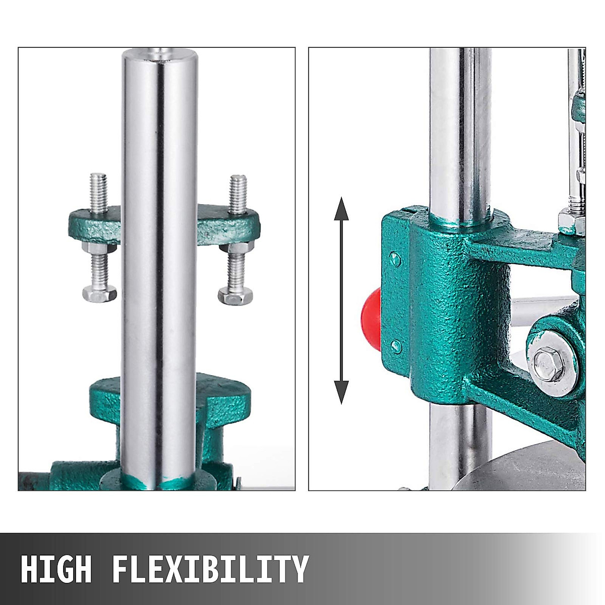 VEVOR Pizza Dough Press Machine, 7.9" Pizza Pastry Press Machine w/Dual Plates, 200mm Stainless-Steel Household Pizza Press w/ 0.2" Thick Disc, Dough Pastry Manual Press Machine w/Cast Iron Base