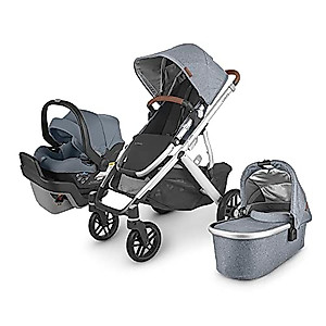 Vista V2 Stroller - Gregory (Blue Melange/Silver/Saddle Leather) + MESA MAX - Gregory (Blue Melange | Merino Wool)