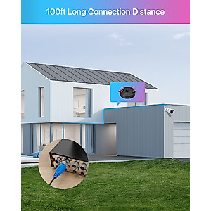 ZOSI 1 Pack 100ft (30 Meters) 2-in-1 Video Power Cable, BNC Extension Surveillance Camera Cables for Video Security Systems (Included 1X BNC Connectors and 1X RCA Adapters)