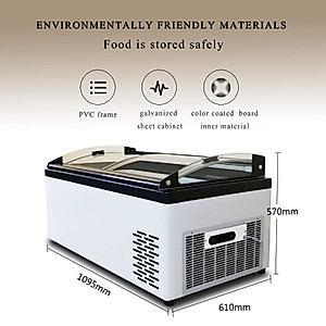 Vaseni Commercial Ice Cream Freezer Display Case, Glass Top Ice cream Showcase Countertop Gelato Display with 6 Square Storage Baskets, 6.35 cu.ft Capacity