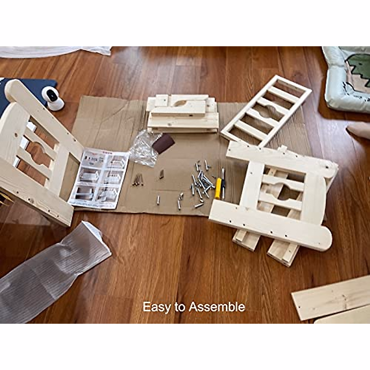 HYDT Large Medium Small Dog Bed Elevated Solid Wood Pet Cot with Washable Mattress,Heavy Duty Kennel with Bedding&Stairs (Size : 120x70x43cm/47.2x27.6x16.9in)