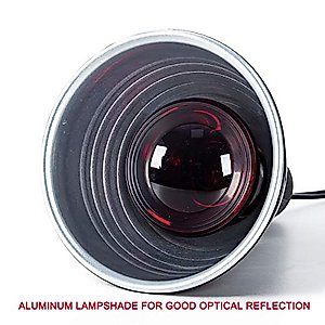 WACOOL Reptile Lamp Fixture Pack of 2 & Thermometer, Optical Reflection Reptile Light Fixture & Temperature Gauge for Reptile Heat Lamp UVB Light Bulb (5.5INCH)