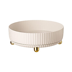 360° Rotating Lazy Susan, Makeup Organizer,Turntable Organizer for Cabinet, Rotating Storage Tray Round Turntable Storage Tray for Vanity Bathroom Kitchen Organized, Cosmetics, Condiment White L