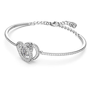 Swarovski Generation Bangle, White, Rhodium Finish