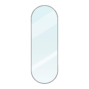 ZHUNFA 65"x 22" Oval Full Length Wall Mirror, Arched Top, Black