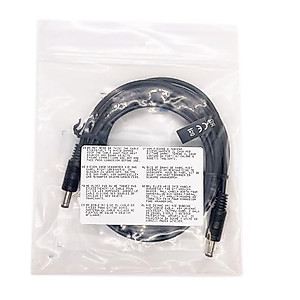 Keple DC Power Extension Cable with 2.1mm / 5.5mm Male to Male Jack 3m / 10ft CCTV Plug Connector Cord Adapter Compatible with CCTV Security Camera IP Camera DVR Standalone LED Strip Monitors (Black)