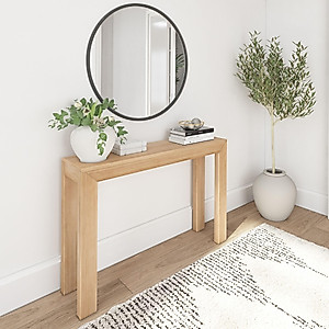 Plank+Beam Modern Solid Wood Console Table, 46.25 Inch, Sofa Table, Narrow Entryway Table for Hallway, Behind The Couch, Living Room, Foyer, Easy Assembly, Blonde