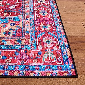 SAFAVIEH Tucson Collection Area Rug - 10' x 14', Navy & Red, Machine Washable & Slip Resistant, Ideal for High Traffic Areas in Living Room, Bedroom, Dining (TSN121N-10)