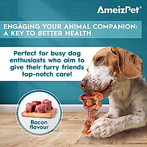 AmeizPet Bacon Flavor Gorilla Dog Chew Toy for Medium & Large Breed Dogs, Indestructible Durable Long Lasting 100% Nylon Dog Chew Toy for Aggressive Chewers - Dog Toy to Keep Them Busy