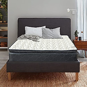 Treaton Medium Firm Pillow Top Hybrid Mattress Individually Wrapped Pocket Coil Spring, King Black