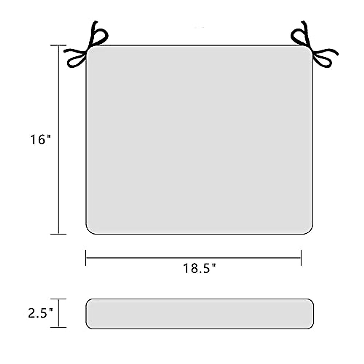 Pcinfuns Outdoor Squared Seat Cushions 18.5 x 16 Inches All Weather Chair Cushions for Garden Patio Furniture Chair Pads,Beige