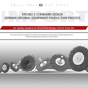 HOYIN 6Piece Drill Wire Wheel Cup Brush Set,0.010in Coarse Crimped ,Thicken Face Width with1/4In Hex Shank
