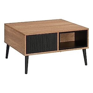 Sauder Ambleside Engineered Wood/Metal Lift-Top Coffee Table in Serene Walnut