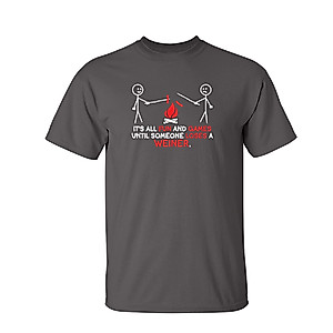 All Fun and Games Graphic Novelty T Shirt XL Charcoal