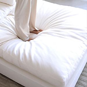 Cloud Modular Sectional Sofa,Large Down Filled Comfort V Shaped Sofa Couch for Living Room,Minimalist Wide Deep Seat Convertible Couches for Office Apartment,4 Seater and 1 Corner,White