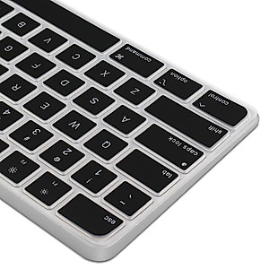 ProElife Ultra Thin Silicone Keyboard Cover Skin for 2023-2021 Magic Keyboard with Touch ID and Numeric Keypad Model-A2520 U.S Enter Protector (3 Keys ON The Left of The Space BAR) (Black)
