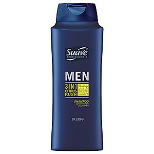 Suave Men 3 in 1 Shampoo Conditioner Body Wash, Citrus Rush, 28 oz, 2 count