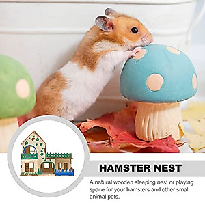 Balacoo Hamster Castle Pet Hamster Climbing Toy Small Pet Hut Wooden Hamster Cabin
