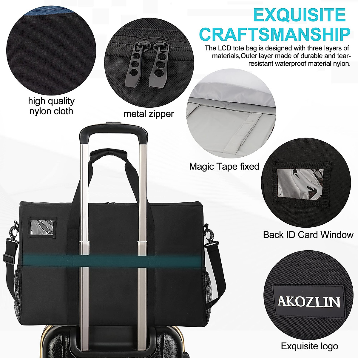AKOZLIN LCD Screens/TVs(up to 2) Transport Tote Bag for 27" - 32" Displays Padded Monitor Carrying Travel Case (NOT FOR IMAC) With Shoulder Strap