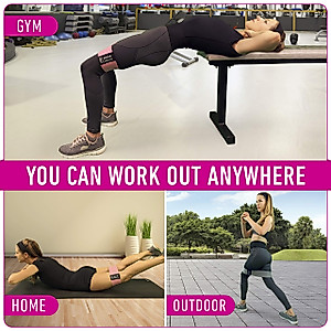 4 Fabric Booty Exercise Bands for Women & Men - Glute, Hip & Thigh Resistance Bands with Workout Guide