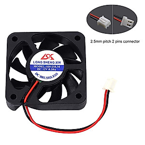 2 PCS Brushless Cooling Fan, Icstation DC Cooling Fan 50mm x 50mm x 10mm 5010 12V 2 Pin Fan 0.1A for 3D Printer Computer Case Fan