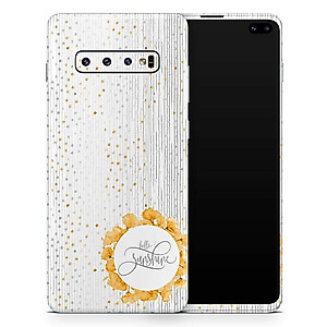 DesignSkinz Karamfila Yellow & Gray Floral V7 Protective Vinyl Decal Wrap Skin Cover Compatible with The Samsung Galaxy S20 (Screen Trim & Back Glass Skin)