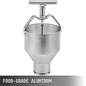 VBENLEM Donut Depositor 5L Capacity Donut Dropper Hopper Food-Grade Aluminum Manual Donut Dispenser 6 Adjustable Thicknesses Donut Hopper with Stand Donut Batter Dispenser for Home & Commercial Use