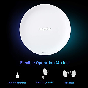 EnGenius Technologies Wi-Fi 5 Outdoor AC867 5GHz Wireless Access Point/Client Bridge, Long Range, PTP/PTMP, Additional 802.3at PoE Port, IP55, 26dBm with 19dBi Directional Antennas (N-EnStationAC Kit)