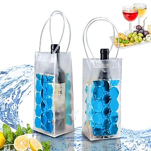 Wine Cooler Sleeve with Protector Instant Cooling and Keeps Your Drink Cold Keep Cool and Chill Champagne Wine-Blue (2 Packs)