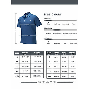 ALLZERO Men's Polo Shirt Quick Dry Long and Short Sleeve Activewear Shirts Performance Athletic Tennis Golf Collar Shirts DARKBLUE L