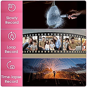 Digital Camera, Nsoela 4K FHD 48MP Kids Camera with 32 GB Card, Compact Point and Shoot Camera, 2.8" LCD Screen,16X Digital Zoom, Portable Mini Kids Camera for Teens,Students,Children (Pink)