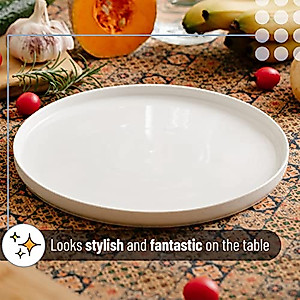 BTaT- White Dinner Plates, Set of 6, 10.6 inch, White Porcelain, White Plate Set, Plates, Dinner Plates, Plates Set, Restaurant Dishes, White Porcelain Dinner Plates, White Plates